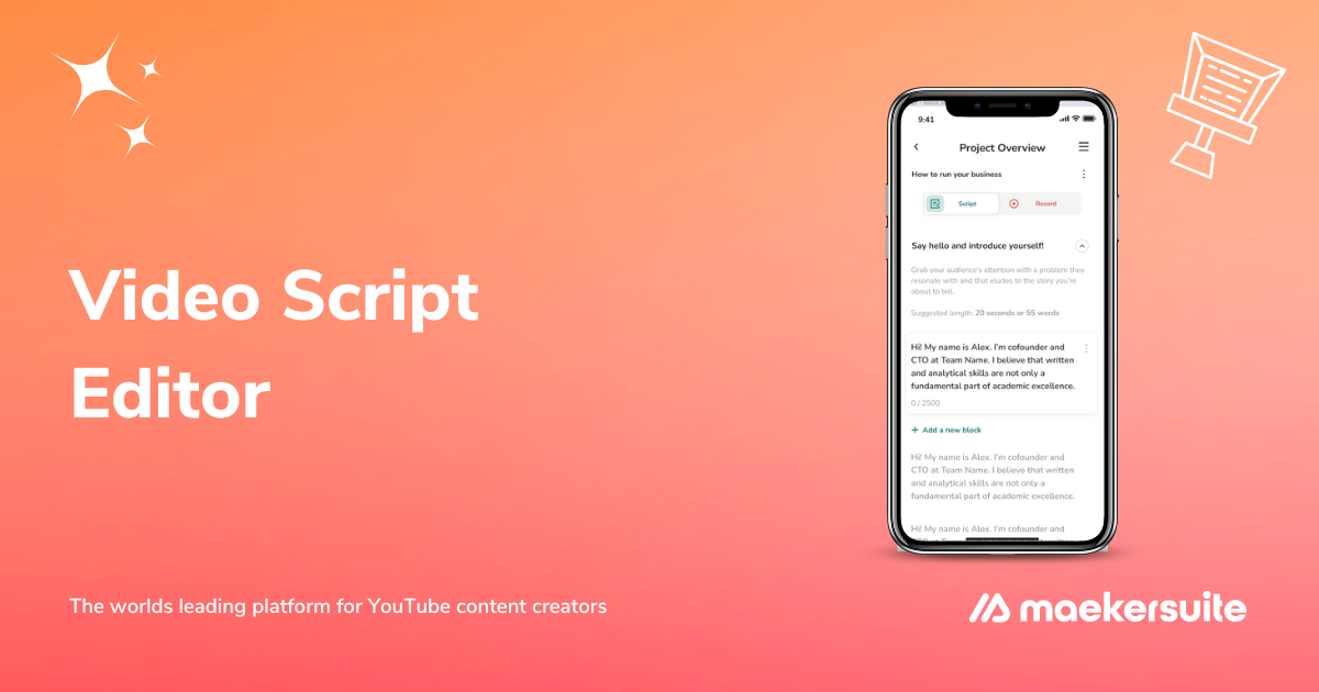 Maekersuite : Video Script Editor